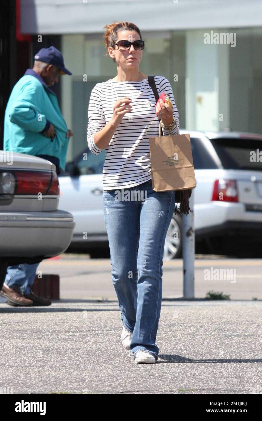 Exclusive!! Sandra Bullock aleaves Matty European Skin Care eating what ...