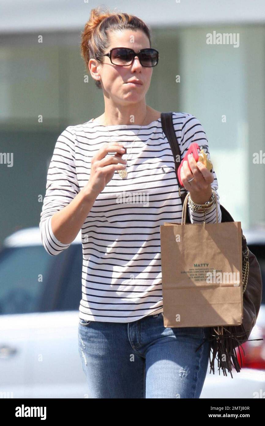 Exclusive!! Sandra Bullock aleaves Matty European Skin Care eating what ...