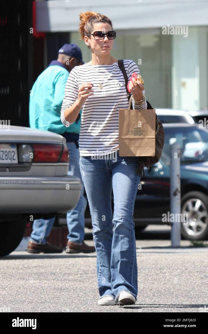 Exclusive!! Sandra Bullock aleaves Matty European Skin Care eating what ...