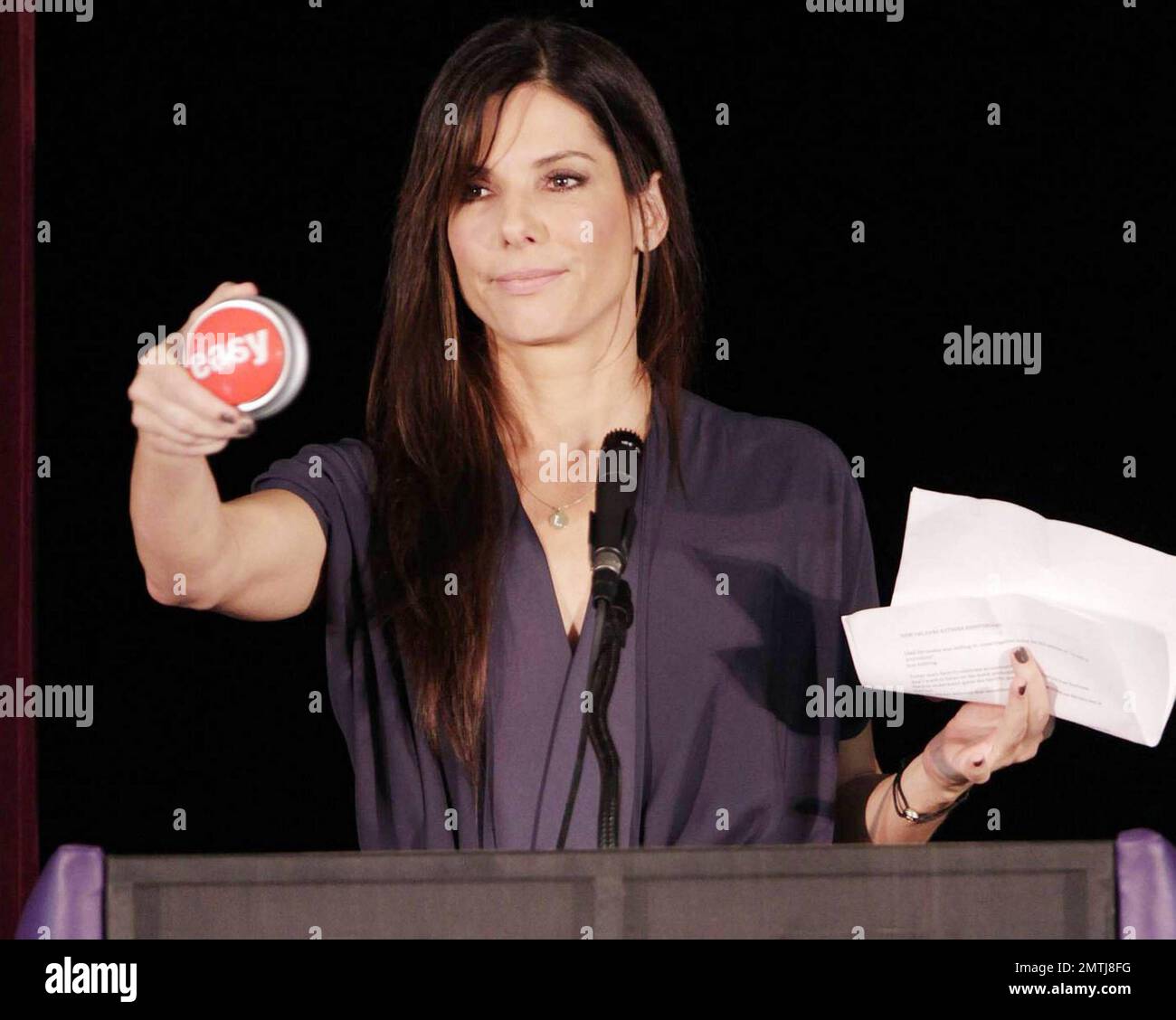 Actress Sandra Bullock smiles during a ribbon-cutting ceremony opening ...