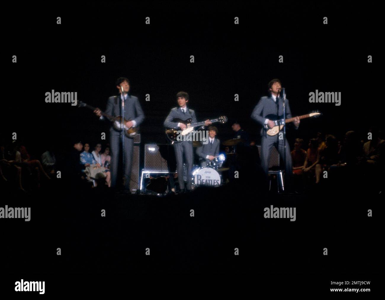 The Beatles perform at Carnegie Hall in New York City, Feb. 12, 1964 ...