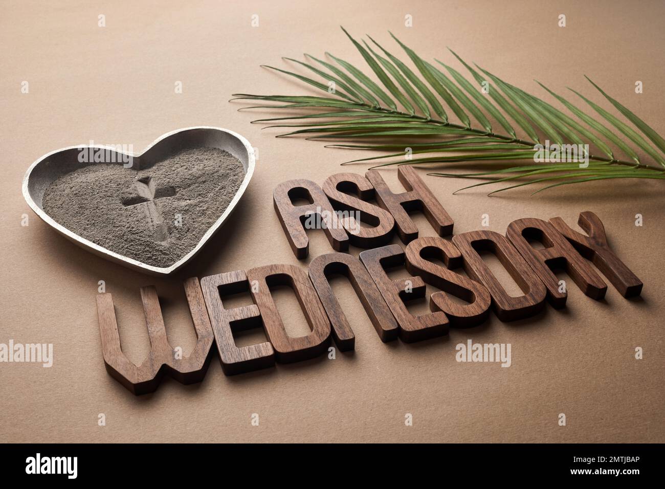 Ash wednesday, crucifix made of ash, dust as christian religion. Lent ...
