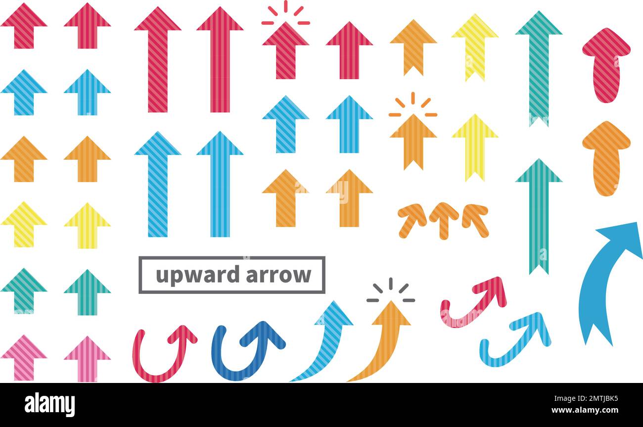 Variations of arrow symbols with different colors. Vector illustration ...