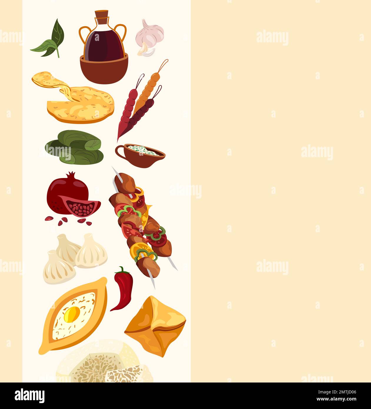 Georgian cuisine Banner Menu.Asian Traditional Food.Different dishes ...