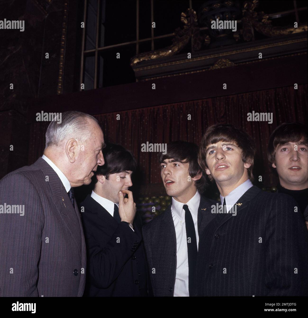 Sir Eric Harrison, high commissioner for Australia, left, is pictured ...