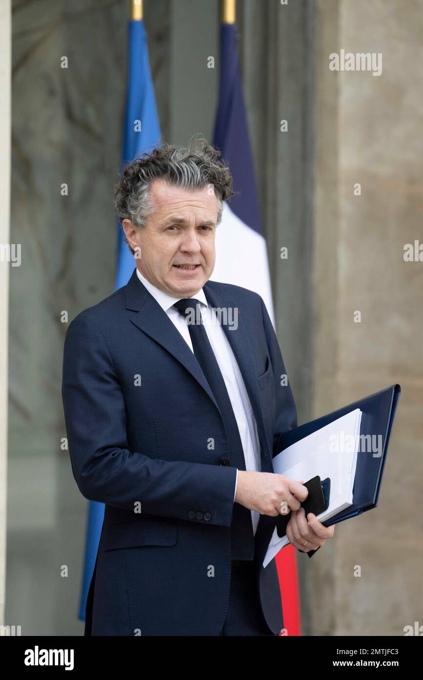 Christophe Bechu after the weekly cabinet meeting in Paris, France on ...