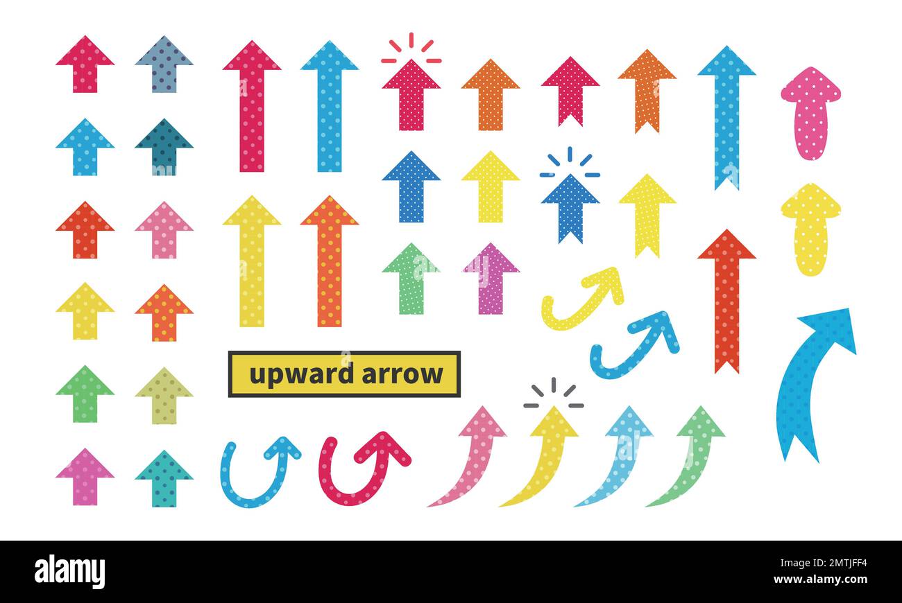 Variations of arrow symbols with different colors. Vector illustration ...