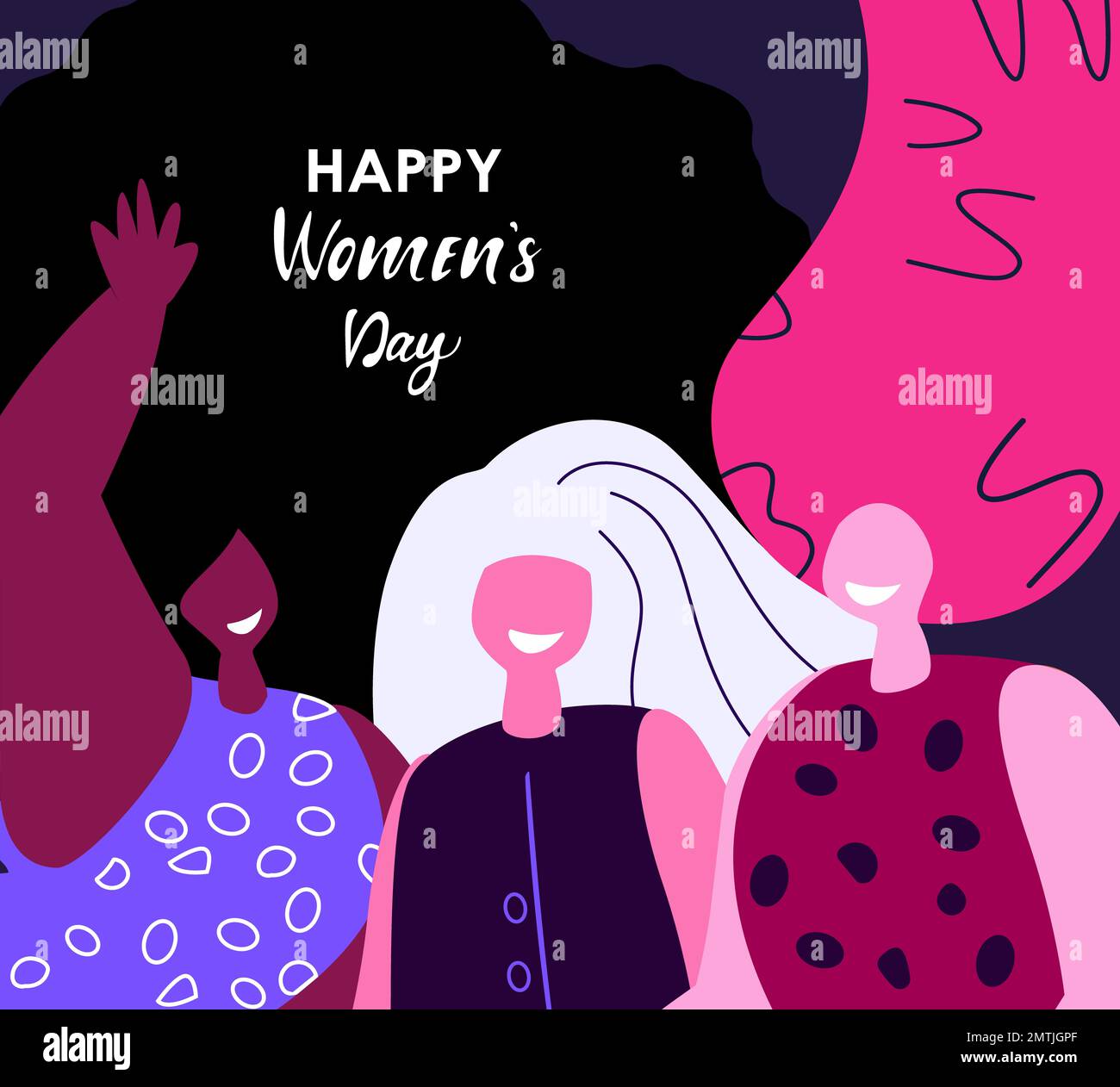 International Women's Day.Feminism concept.Female Bright Beautiful ...