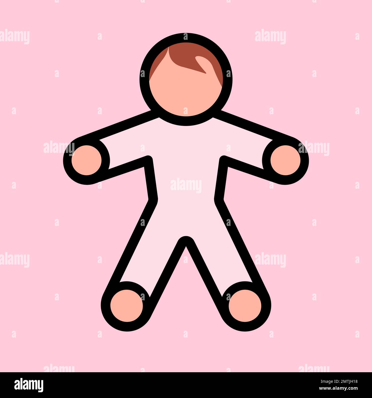Female baby icon isolated on pink background. vector illustration Stock ...