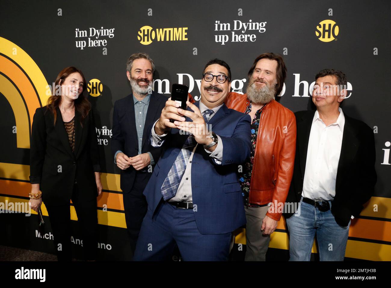 Erik Griffin, center, and executive producers, Christina Wayne, from ...