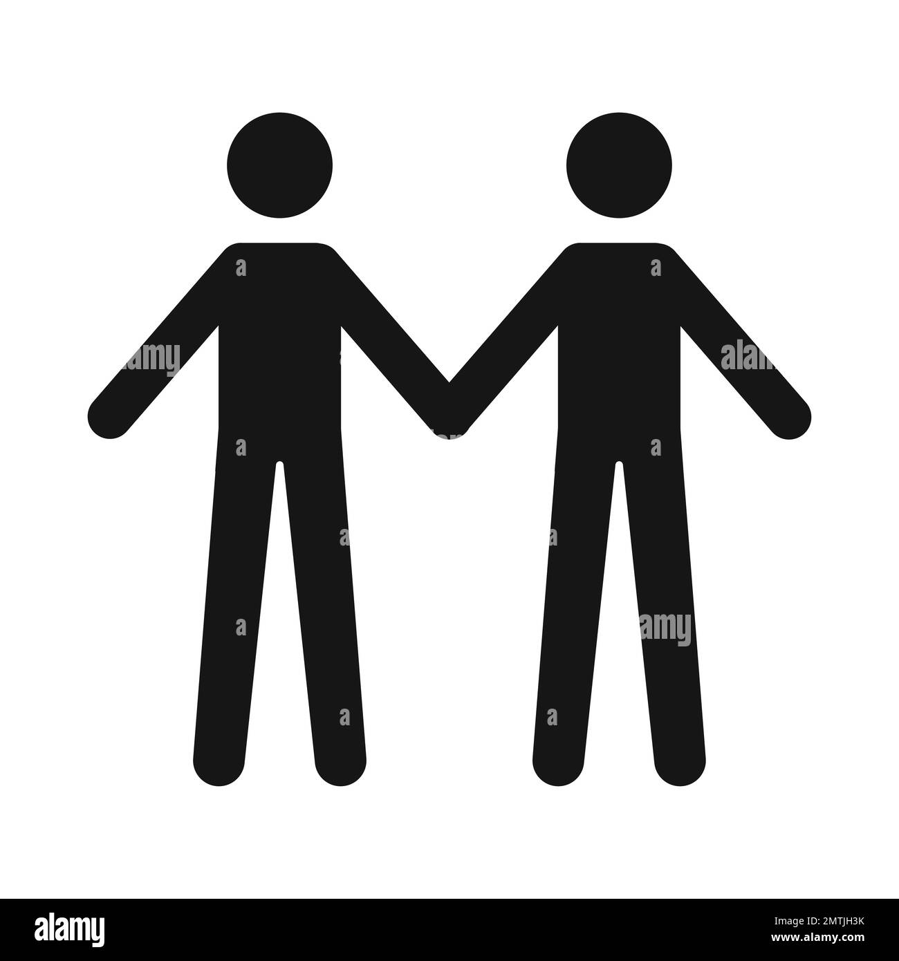 Icon Of Two Men Holding Hands Gay Couple Concept Vector Illustration