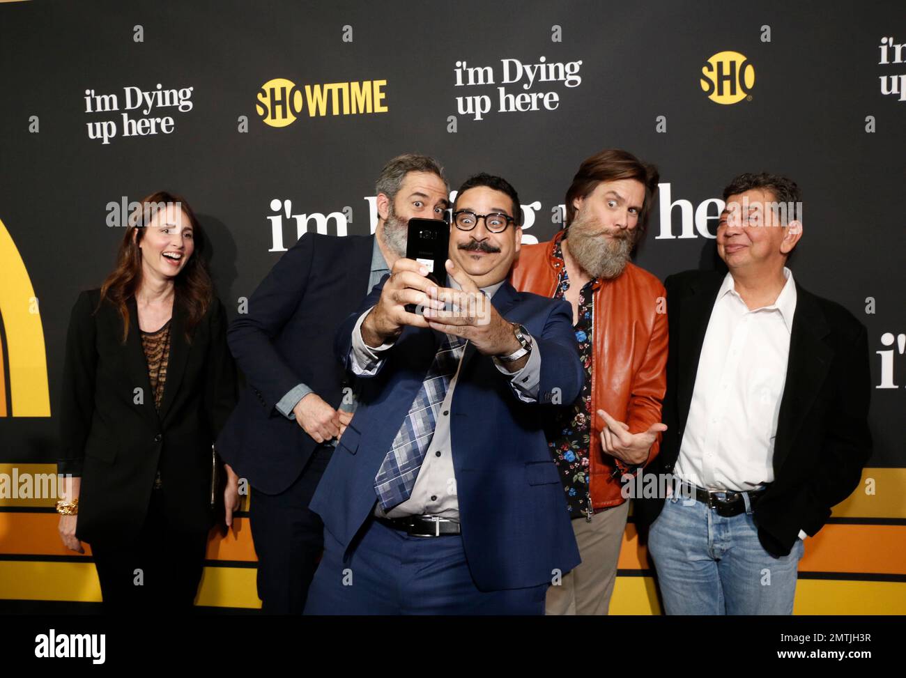 Erik Griffin, center, and executive producers, Christina Wayne, from ...
