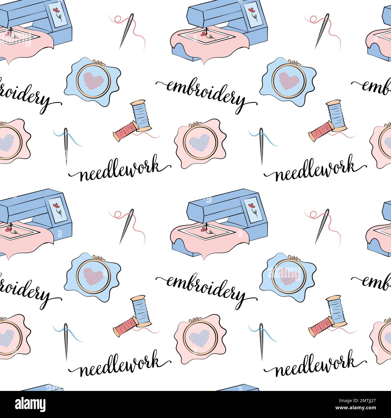 Embroidery pattern. Vector seamless background. Needlework illustrated ...