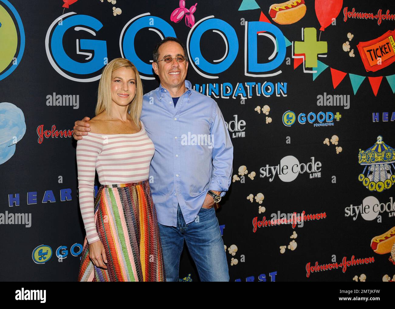 Jessica Seinfeld, left, and Jerry Seinfeld attend the GOOD+ Foundation ...