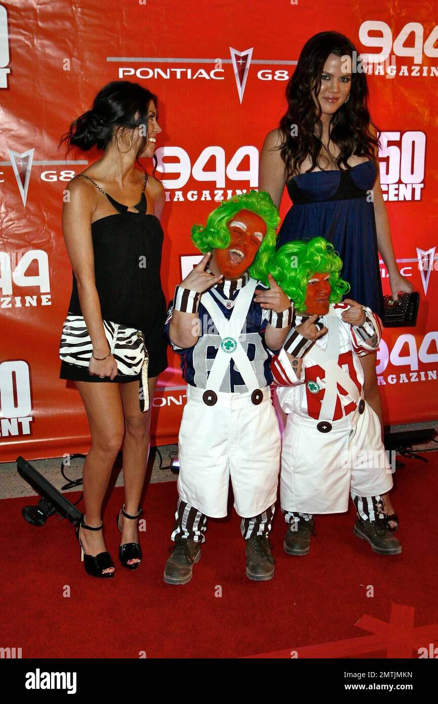 Kourtney and Khloe Kardashian arrive to the 50 Cent performance on the ...