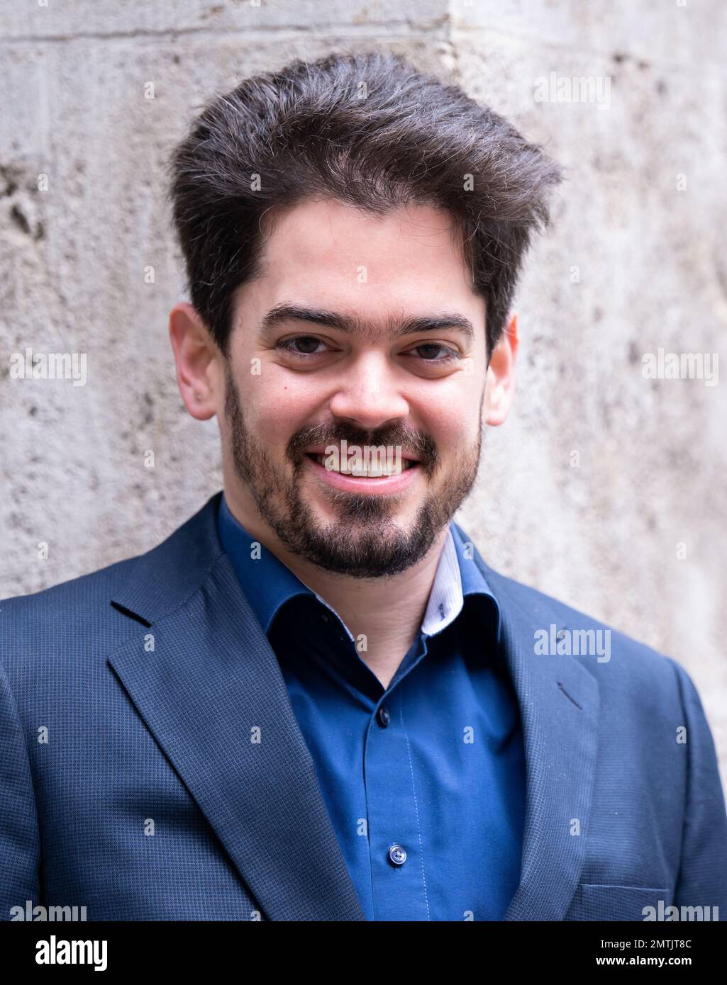 Munich, Germany. 01st Feb, 2023. Lahav Shani, future chief conductor of the Munich Philharmonic ...