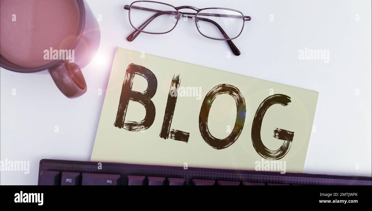 Inspiration showing sign Blog. Word for A regularly updated website web page written in ...