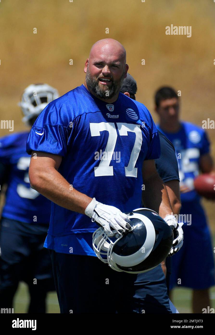 Los Angeles Rams tackle Andrew Whitworth stands on the field during NFL ...
