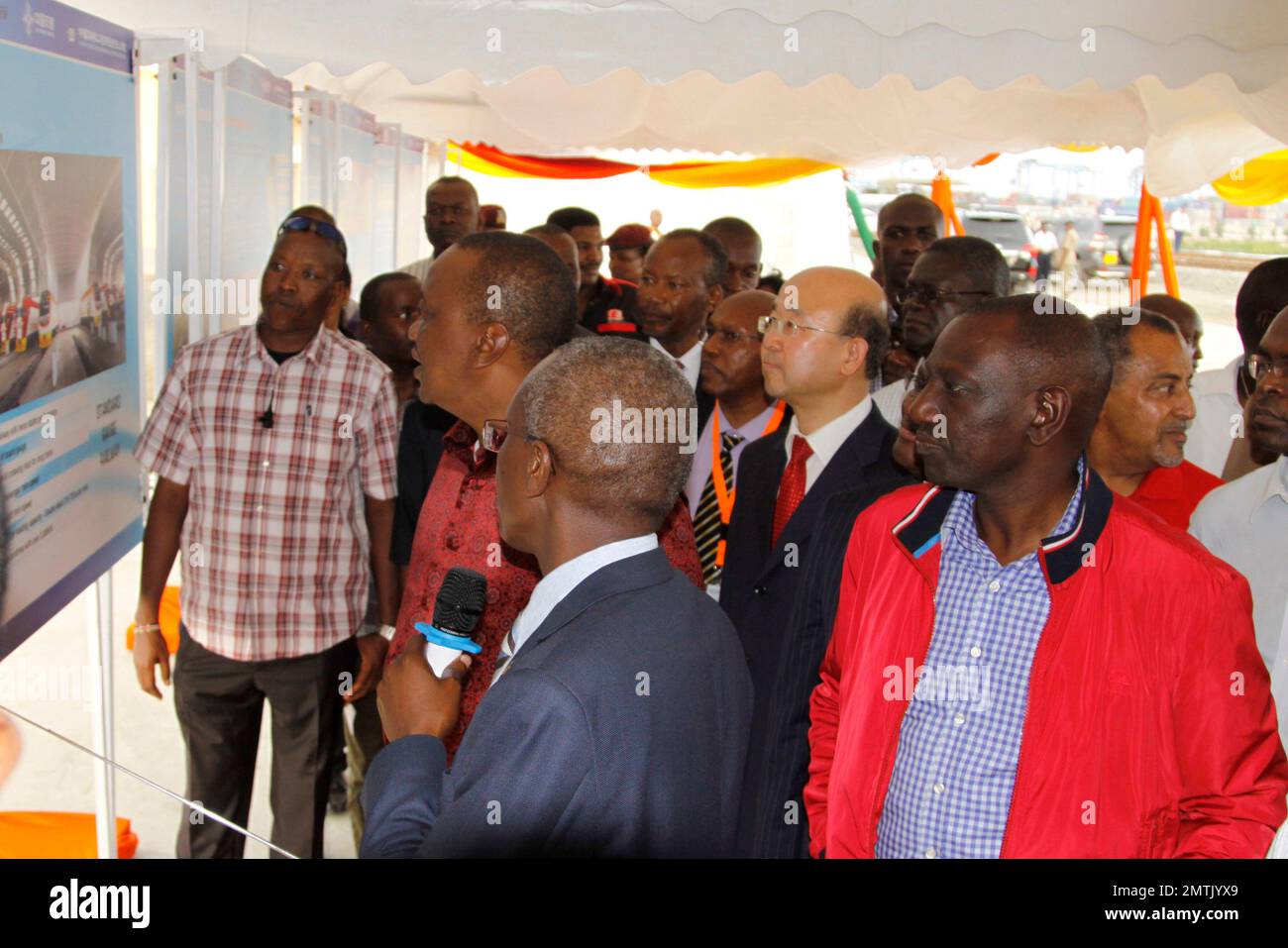 Kenyan President Uhuru Kenyatta, second left, with Deputy president ...