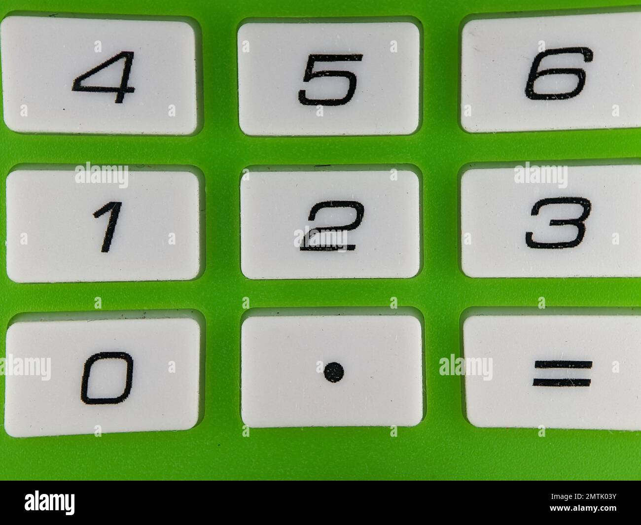 Close up number on a green calculator. Background and textured Stock ...