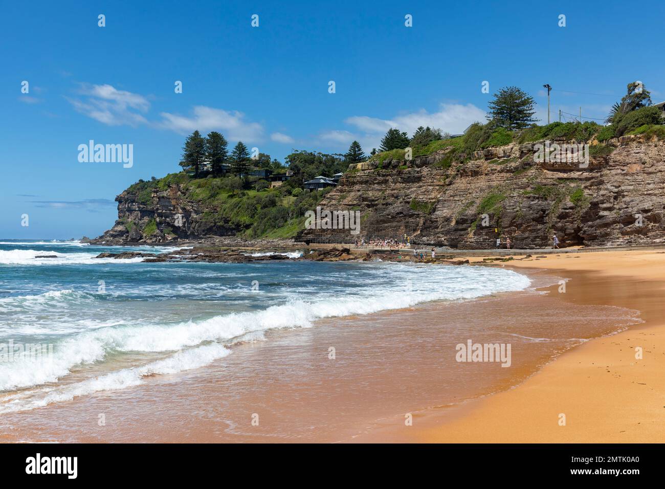 Avalon Beach Sydney, east coast of Australia on a summers day 2023, wet ...