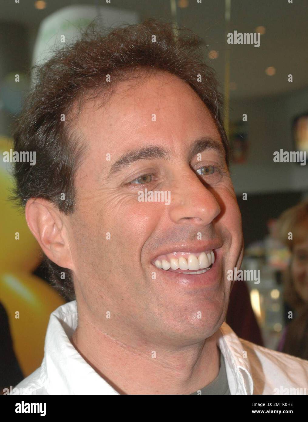 Jerry Seinfeld gets interviewed at a preview of his new movie "Bee ...