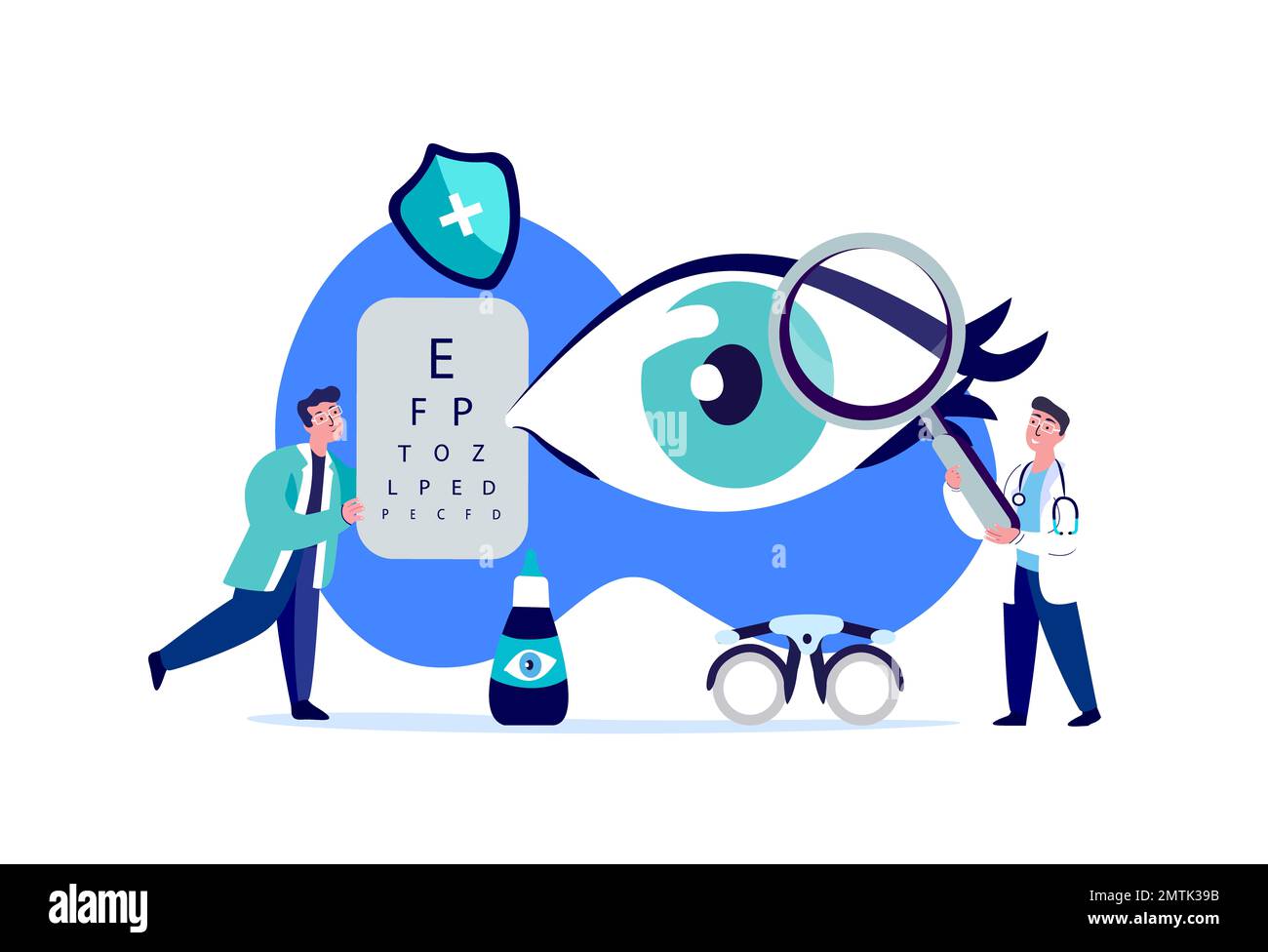 Doctors Ophthalmologist, Oculists Examine, Diagnose Eye Vision Acuity ...
