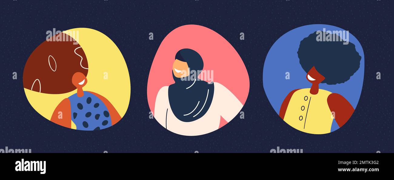 A Set of Beautiful Women with Different Beauty,Hair,Skin Color ...