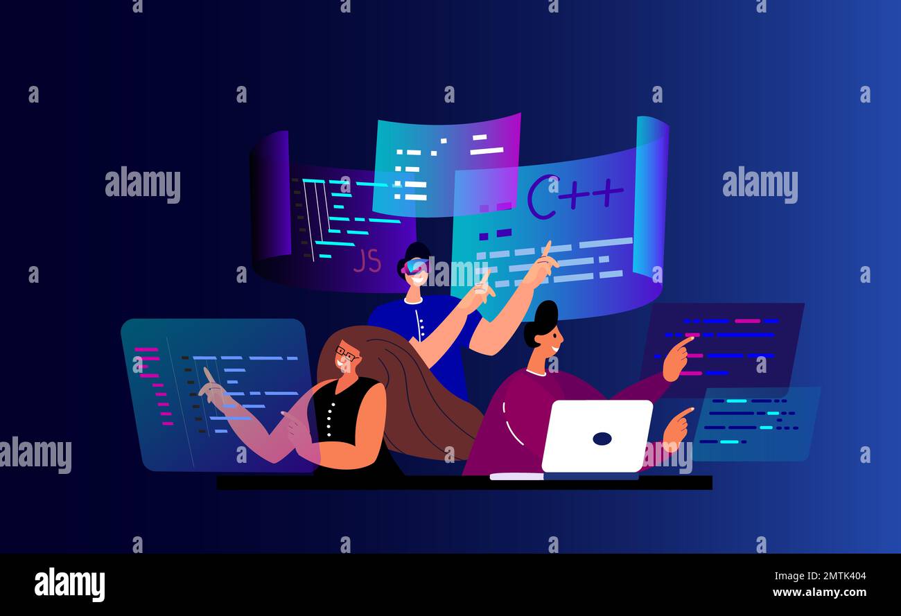 Programmer Cartoon Illustration Programmer Working Hi-res Stock 