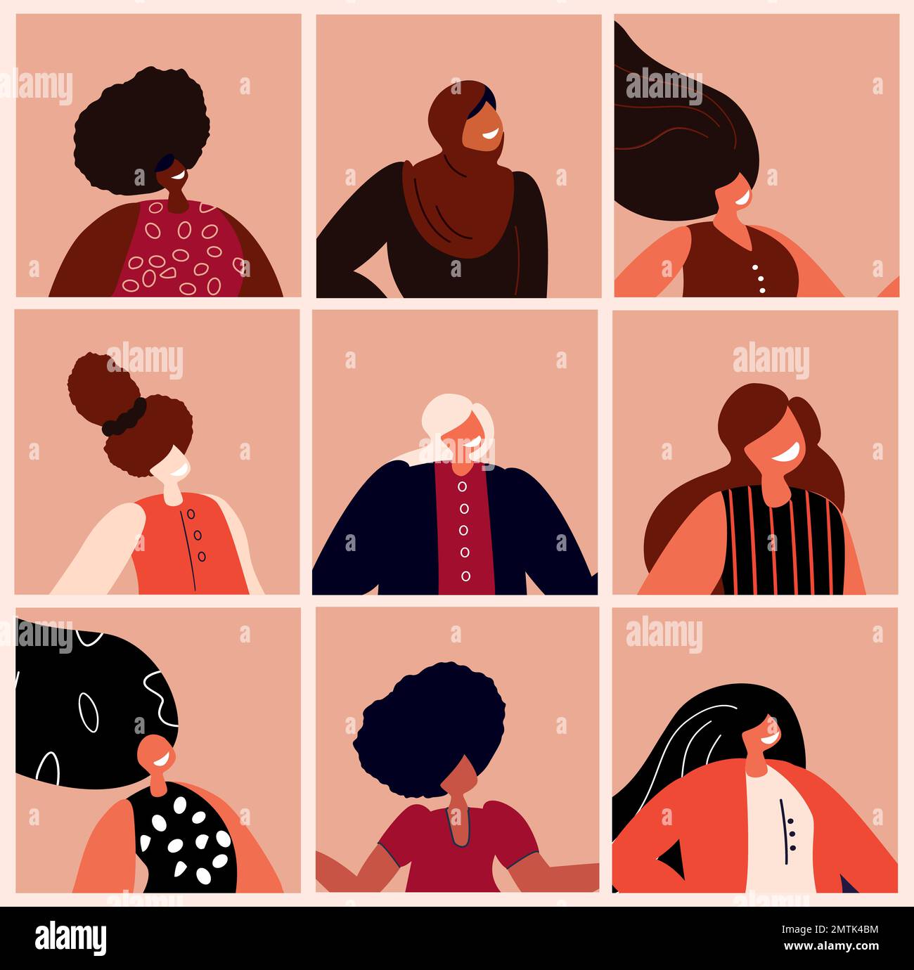 A Set of Beautiful Women with Different Beauty,Hair,Skin Color ...