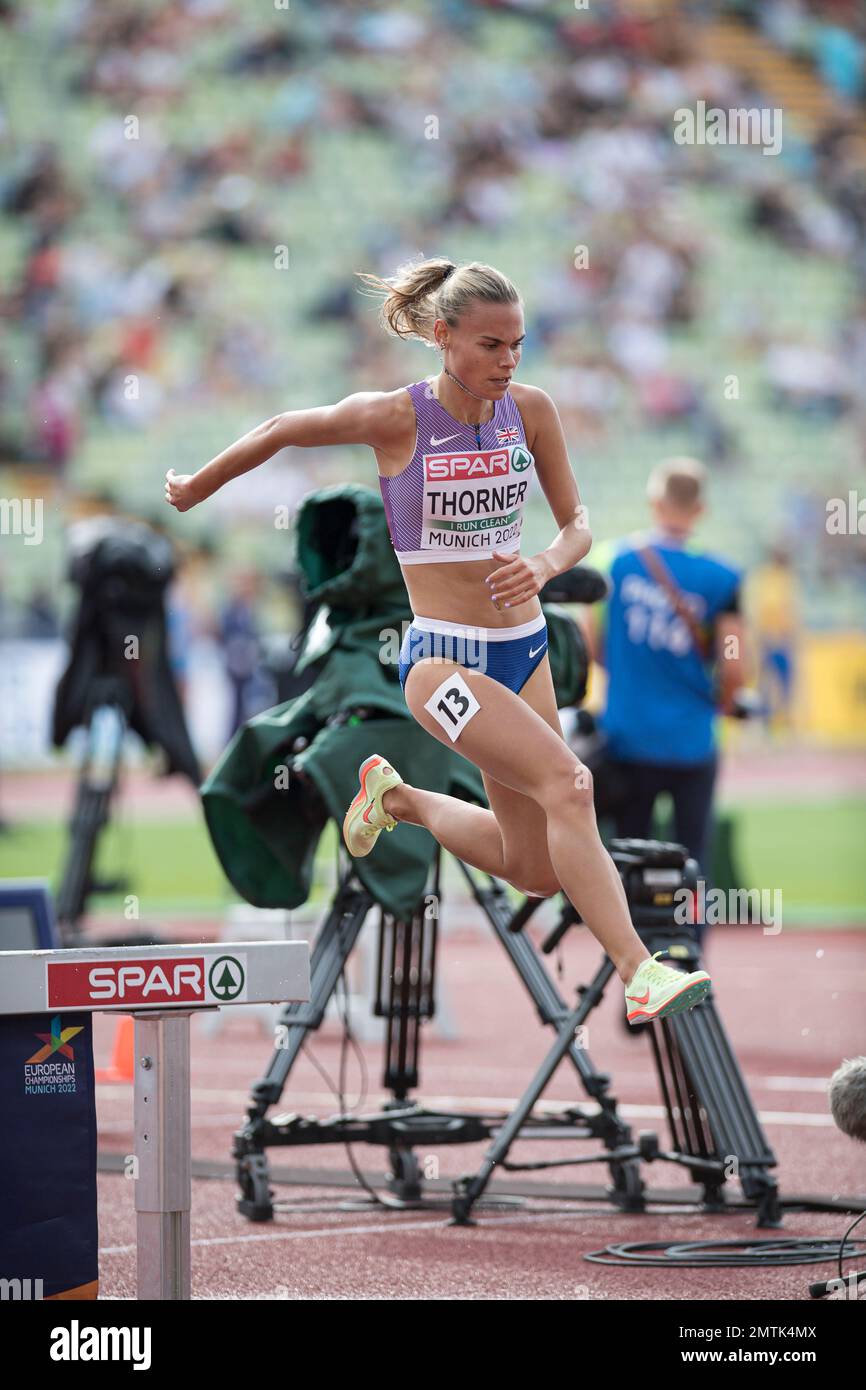 Elise THORNER participating in the 3000m steeplechase of the European ...
