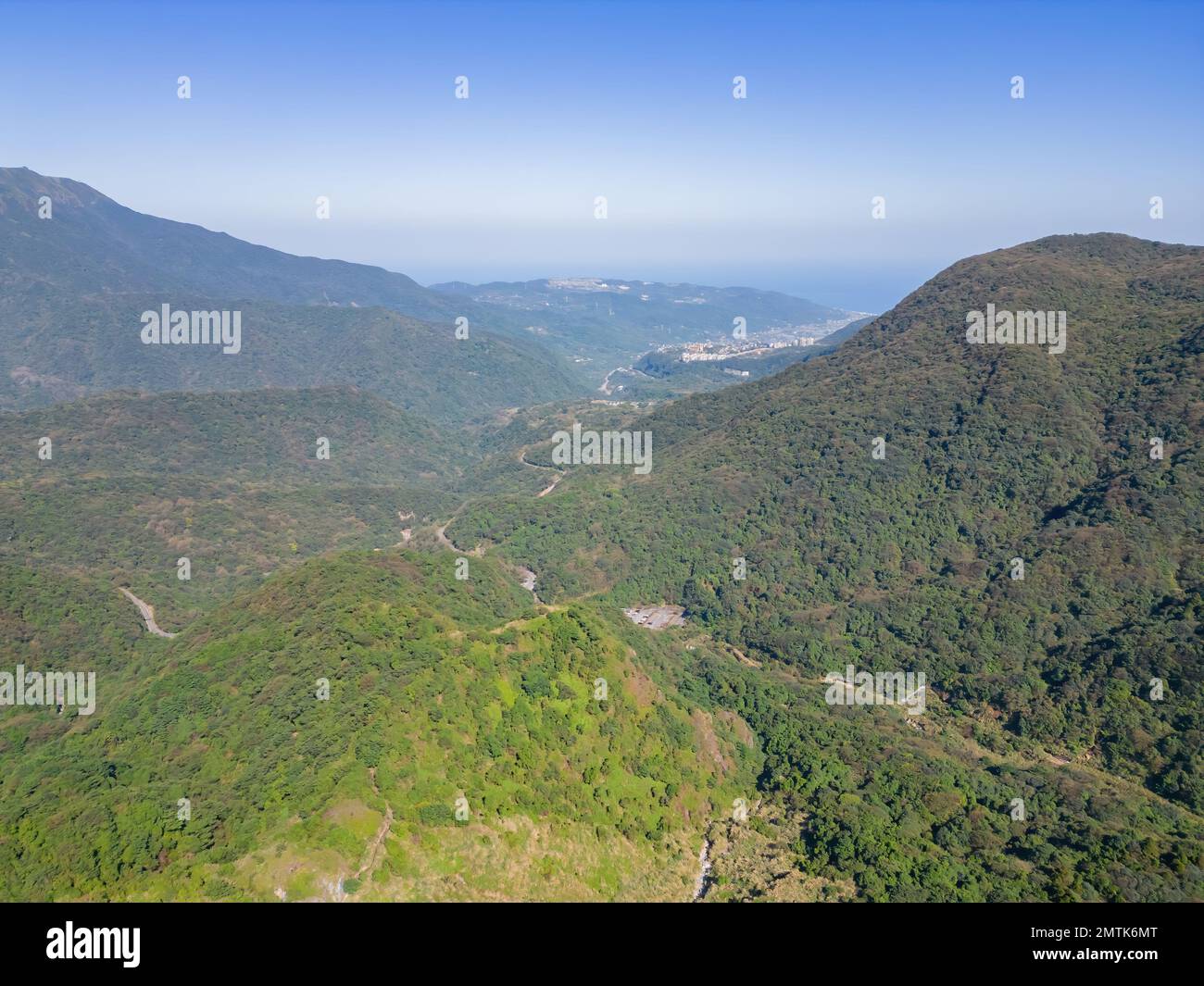 Aerial view of the landscape of Yangmingshan National Park at Taipei ...