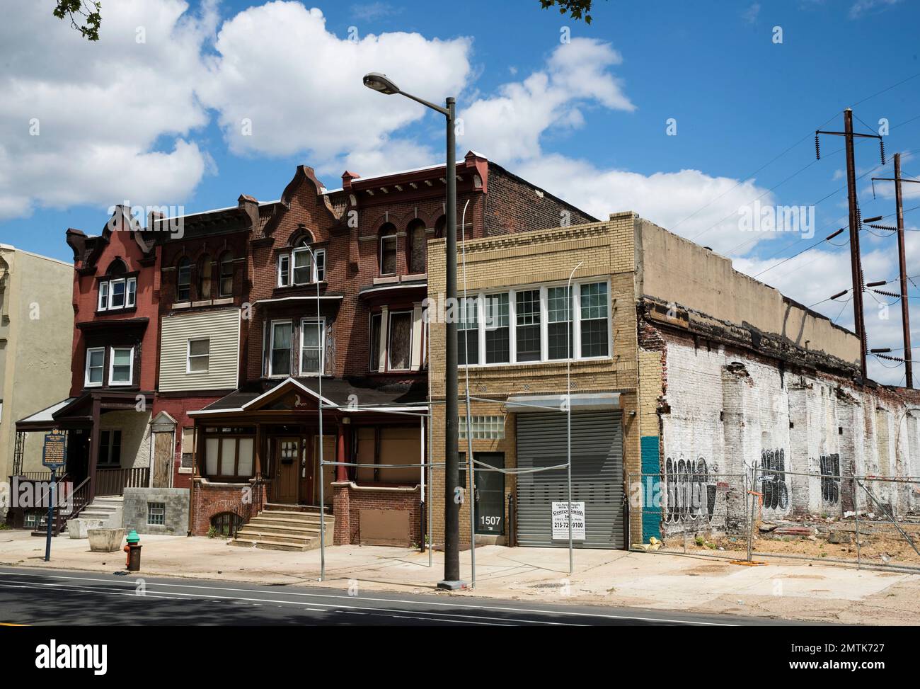 This May 8, 2017 photo shows the former home, third from left, of jazz ...