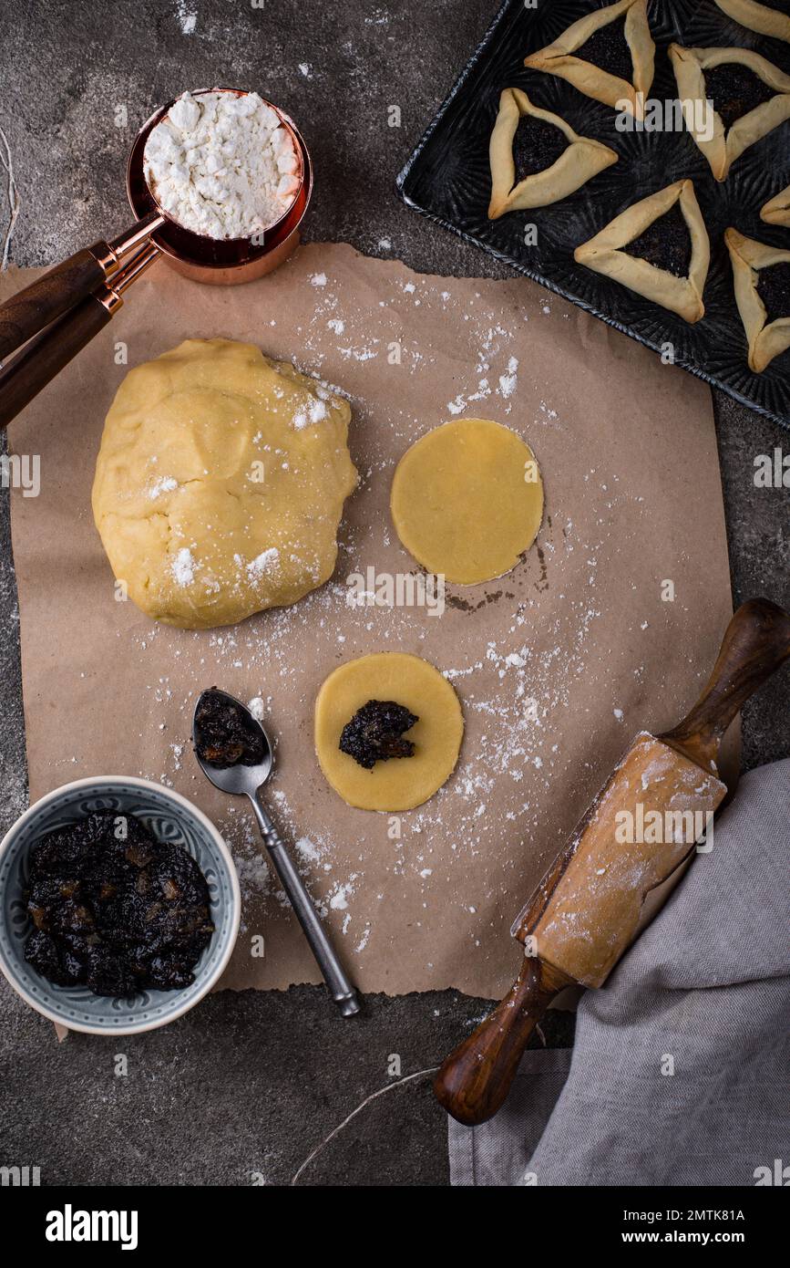 Traditional Jewish Purim cookies Hamantaschen Stock Photo - Alamy
