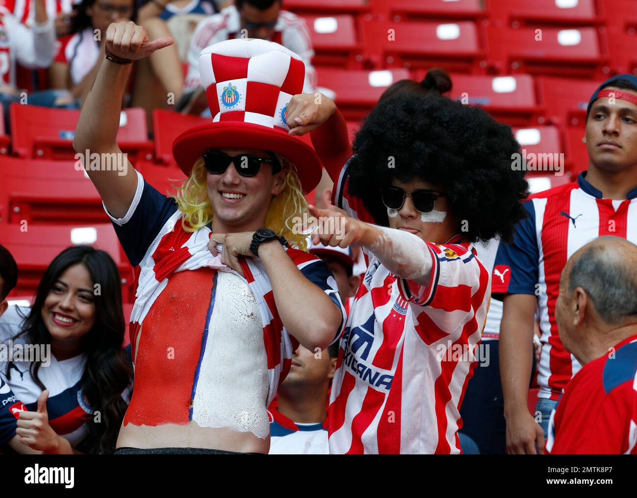 Chives fans show off their colors in the stands prior the Mexican ...