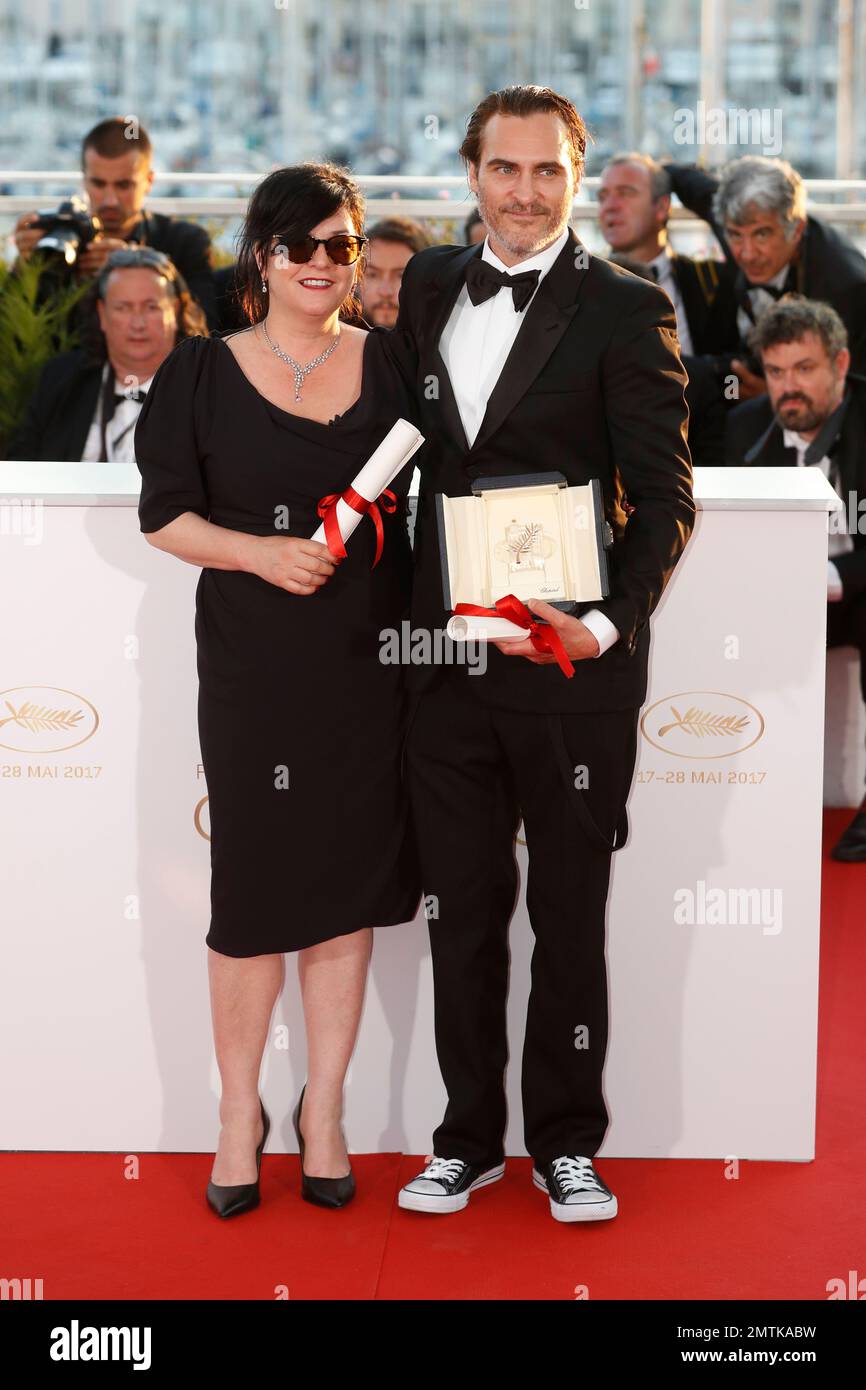 Directors Lynne Ramsay, left, with her joint Best screenplay award and ...