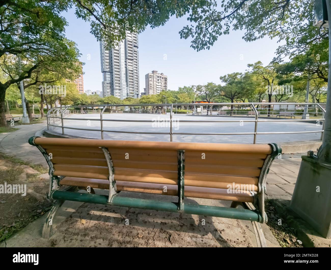 Sunny view of the Roller Skating Rink in the Daan Forest Park at Taipei ...