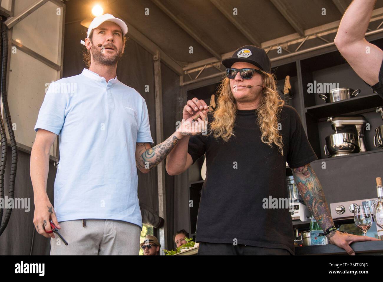 Jared Watson, left, and Dustin Bushnell of the Dirty Heads seen at ...