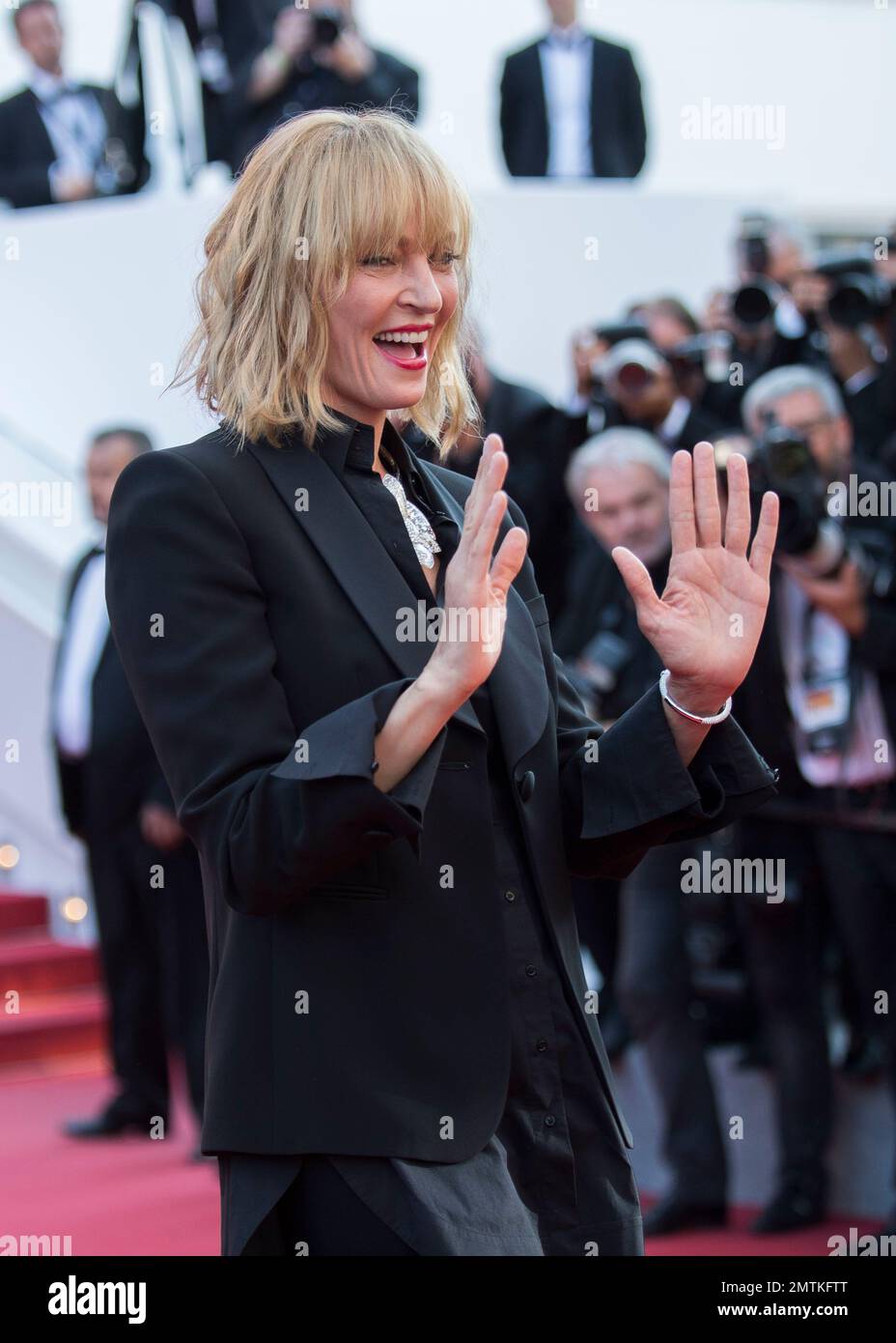 Uma Thurman poses for photographers upon arrival at the screening of ...