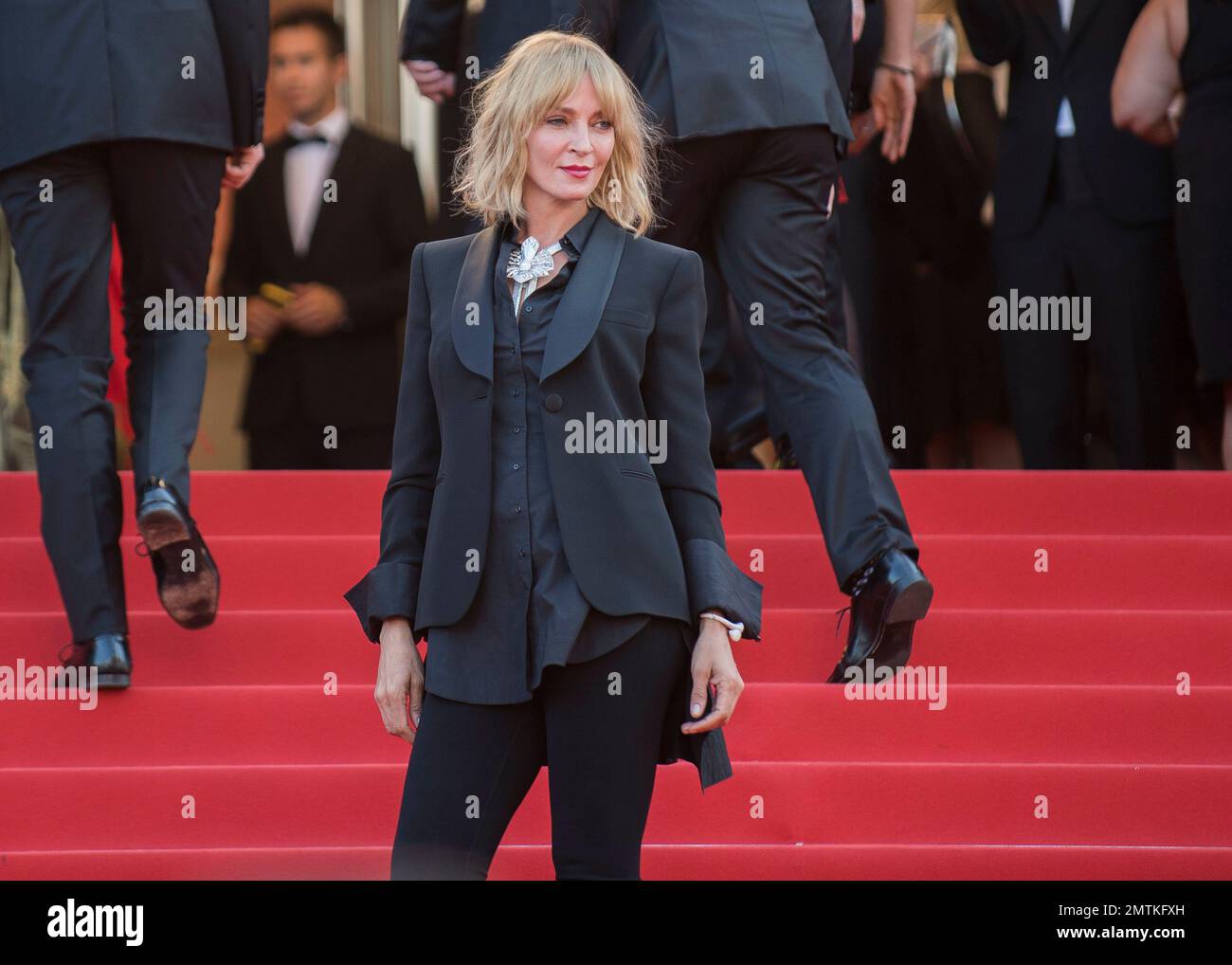 Uma Thurman poses for photographers upon arrival at the screening of ...