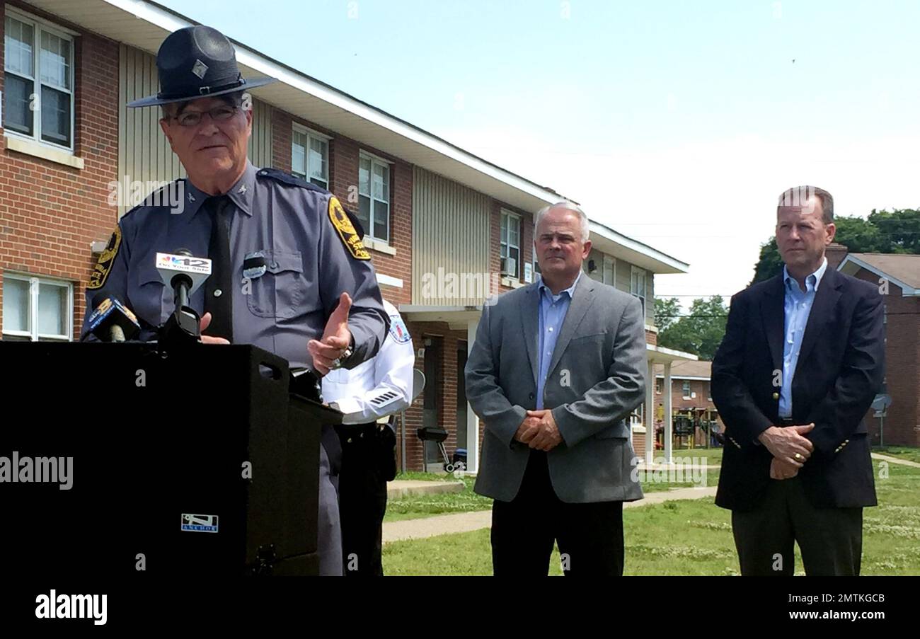State Police Superintendent Col. Steven Flaherty addresses reporters in ...