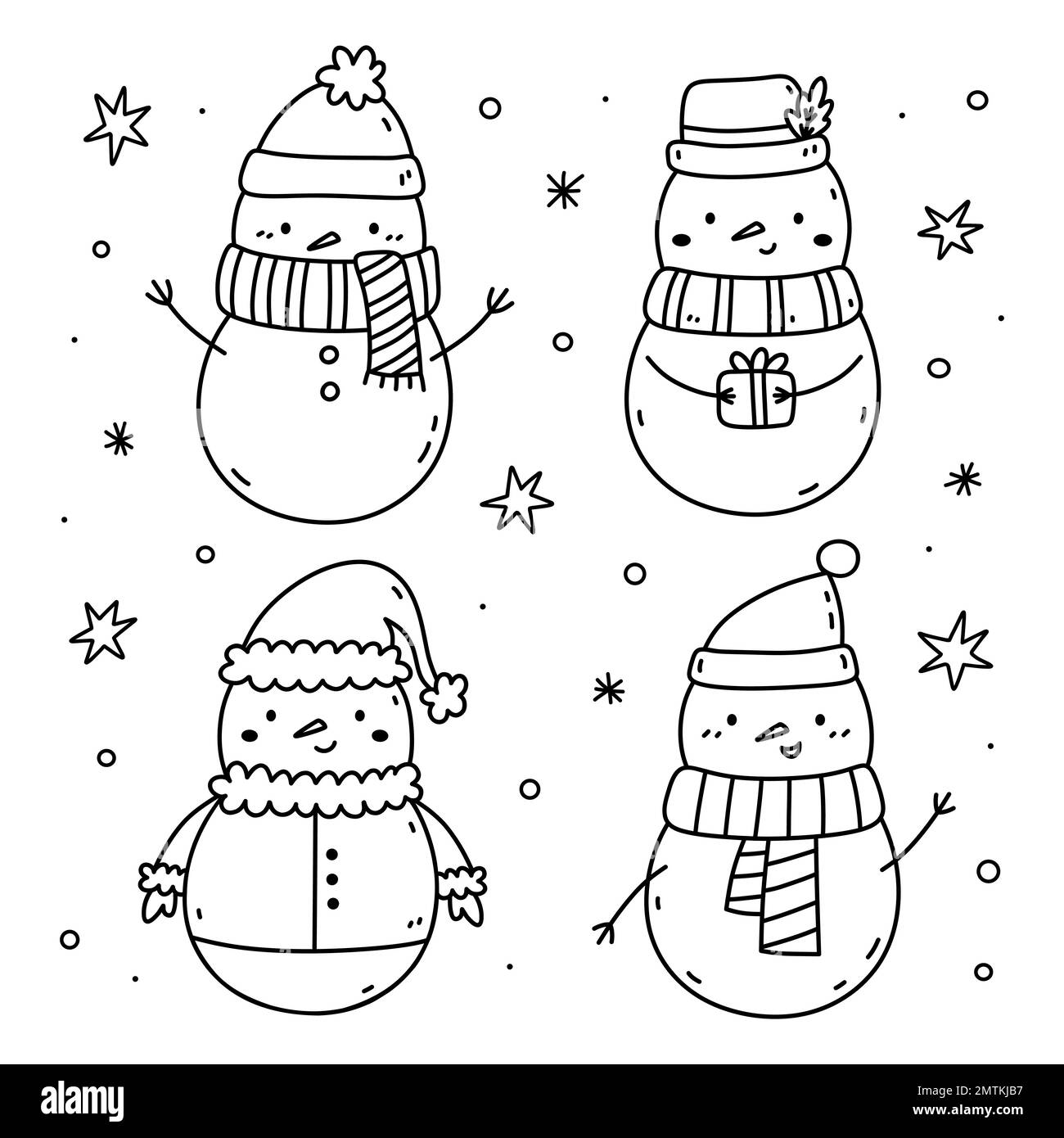 Collection christmas cards cute Black and White Stock Photos & Images ...