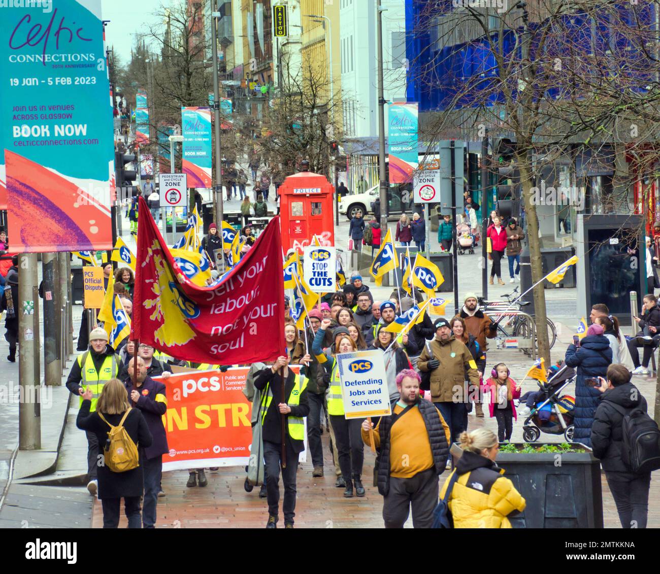 Glasgow, Scotland, UK 1st February, 2023.Walkout Wednesday National ...