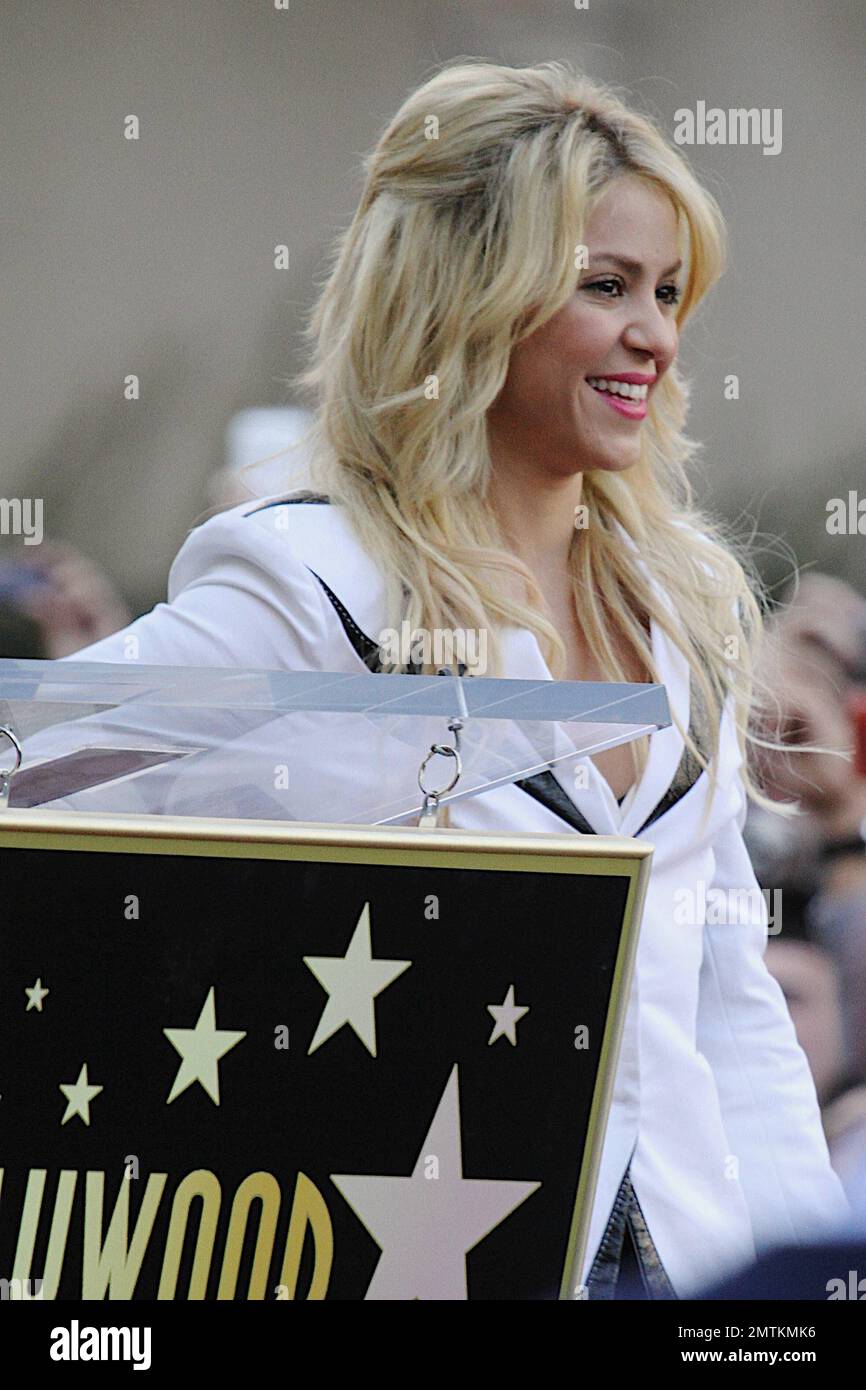 Latin and pop music superstar Shakira is honored with a star on the Hollywood Walk of Fame ...