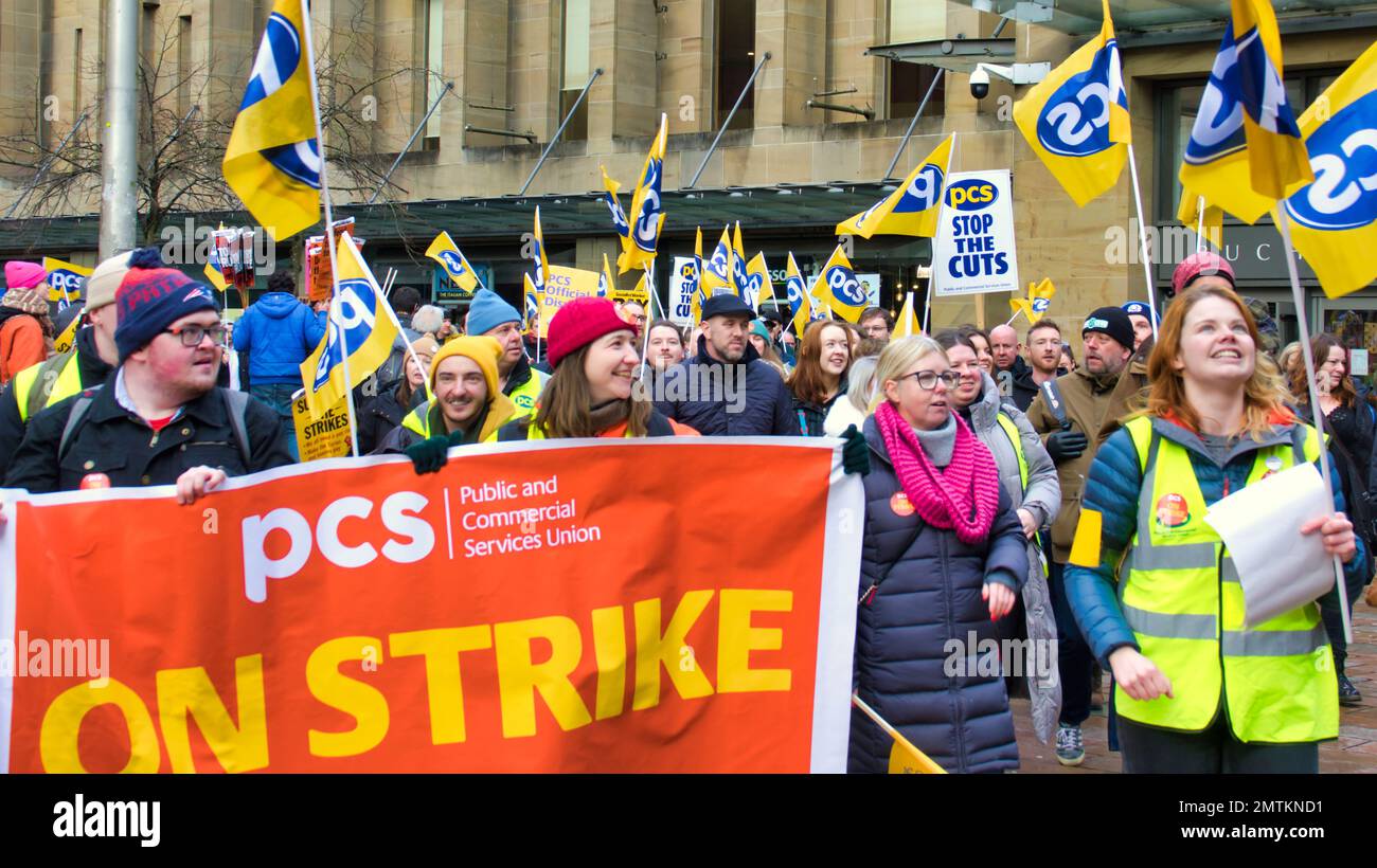 Glasgow, Scotland, UK 1st February, 2023.Walkout Wednesday National ...