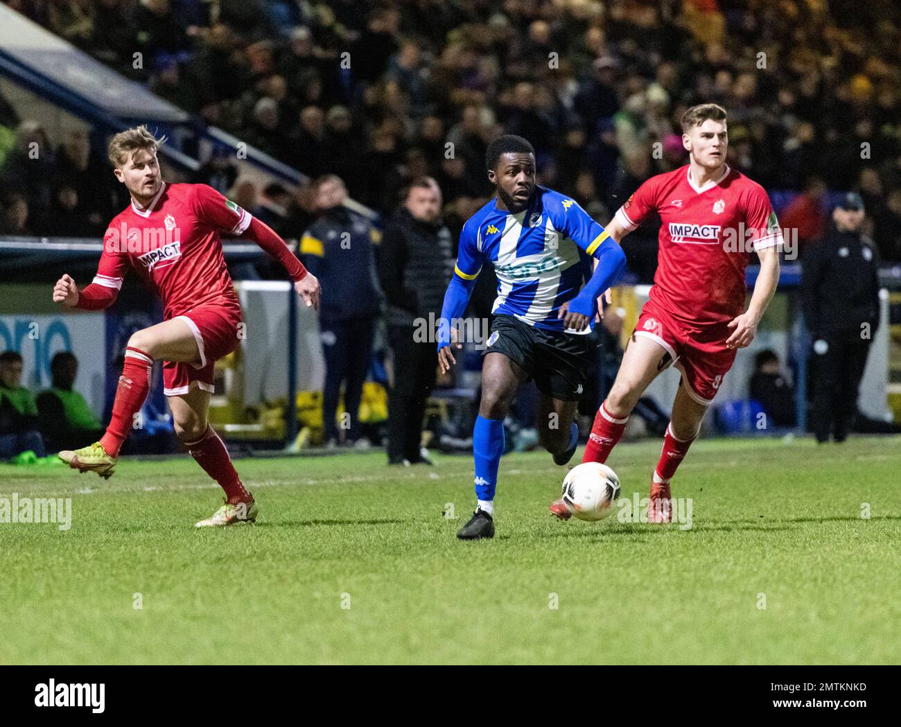 Chester, Cheshire, England. 31th January 2023. Chester's Kieran Coates ...