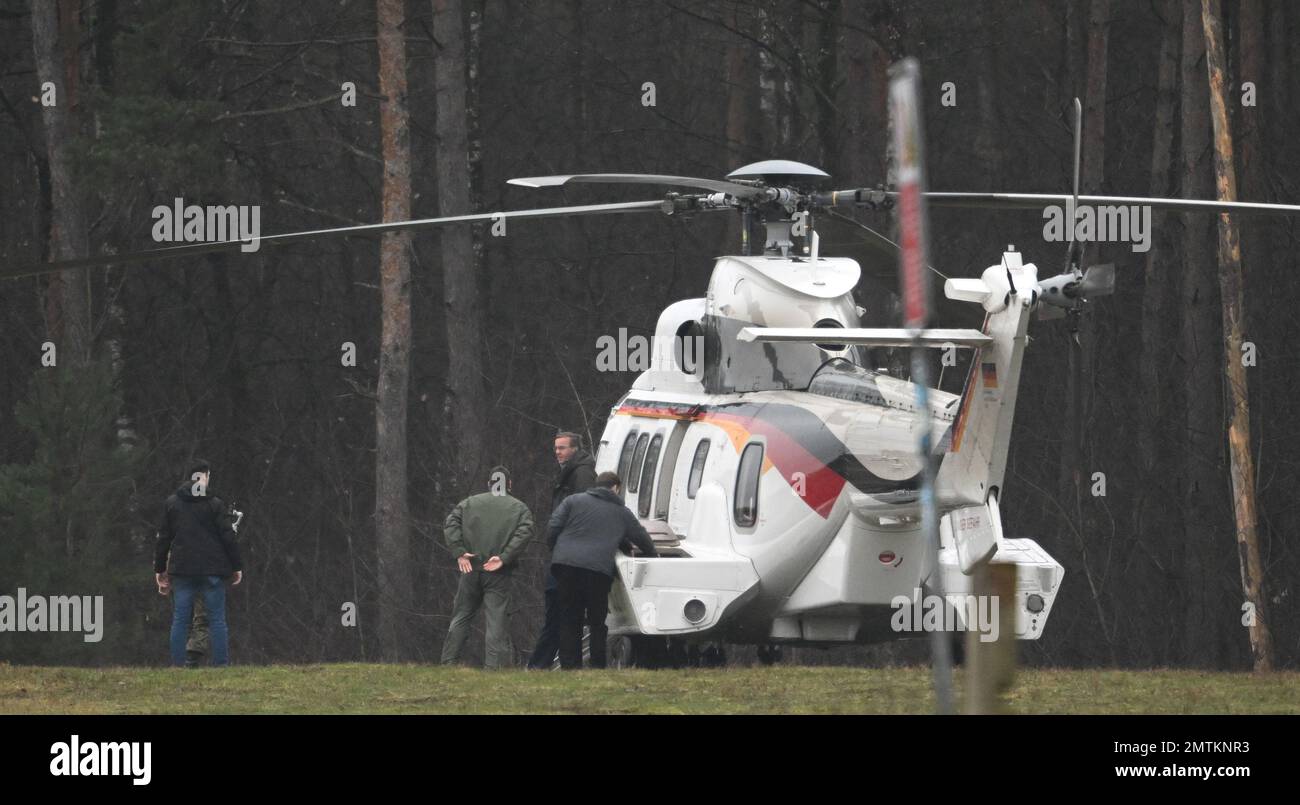 Augustdorf, Germany. 01st Feb, 2023. Boris Pistorius (SPD, 2nd from ...