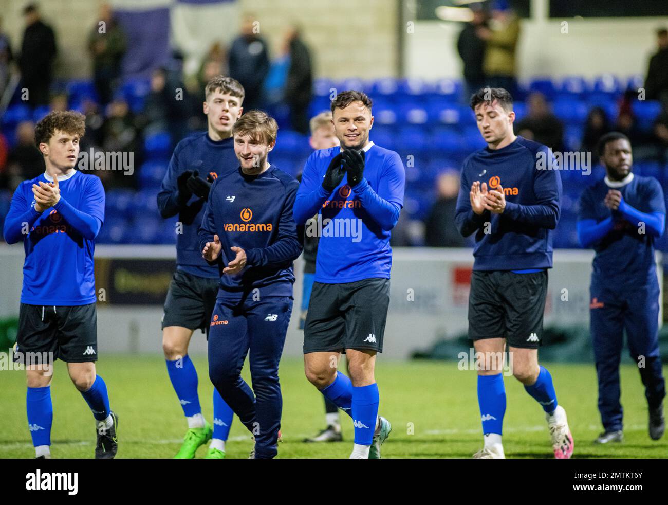 Chester, Cheshire, England. 31th January 2023. Chester team claps fans ...