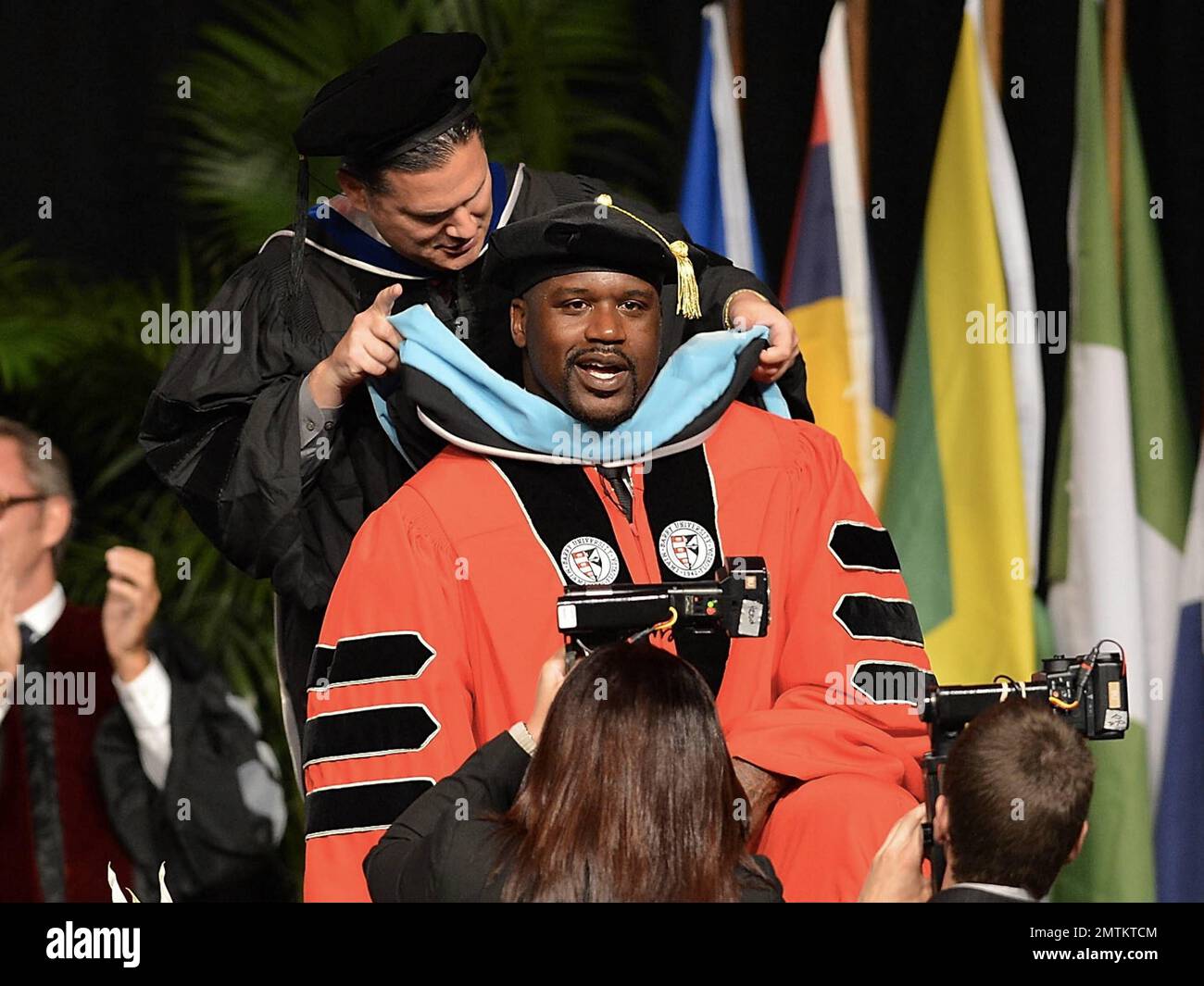 Shaquille O'Neal receives a doctoral degree in education from Barry University at James L ...