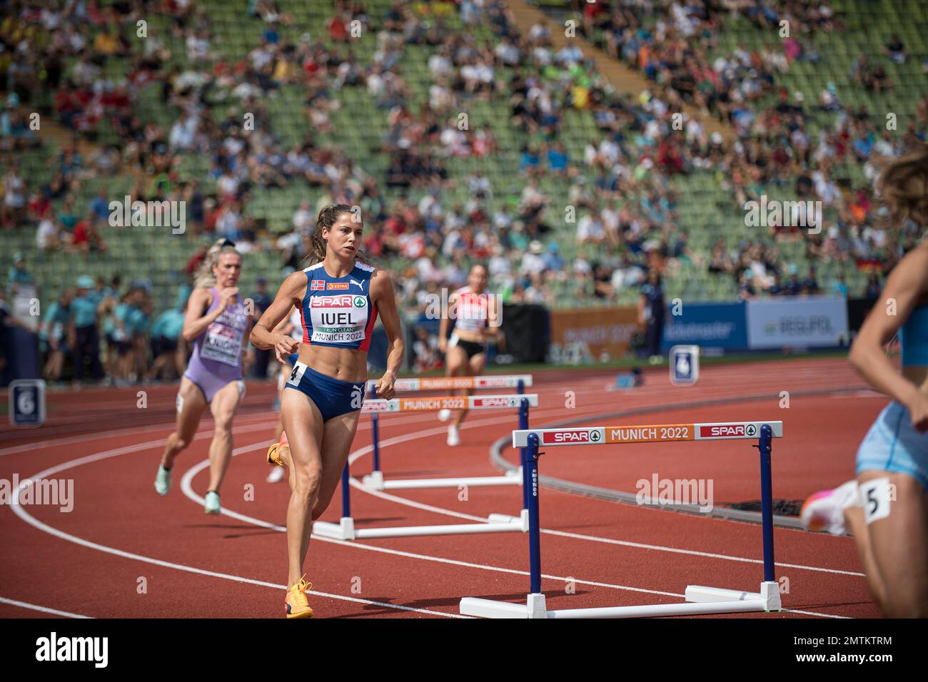 Amalie IUEL participating in the 400 meters hurdles of the European ...